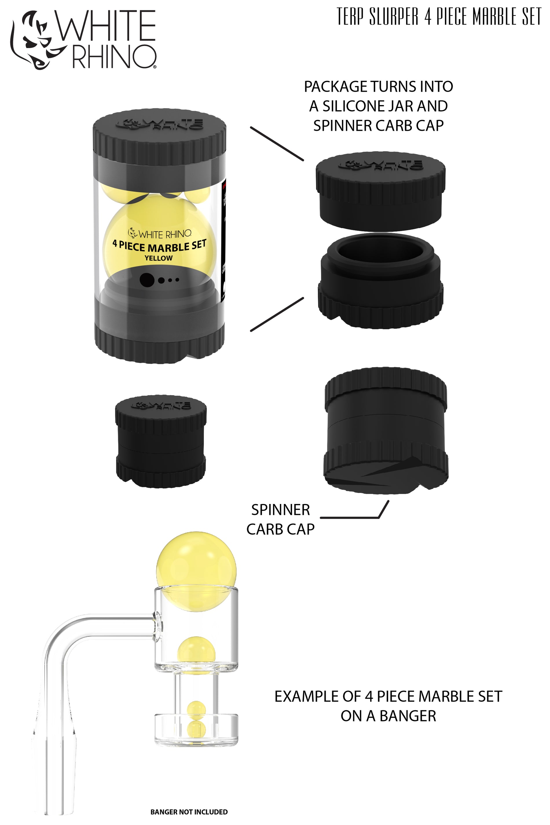 4 Piece Marble Set For Terp Slurper Optimize Your Dabbing Experience