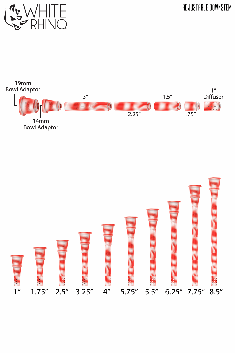 Adjustable Silicone Downstem – White Rhino Products