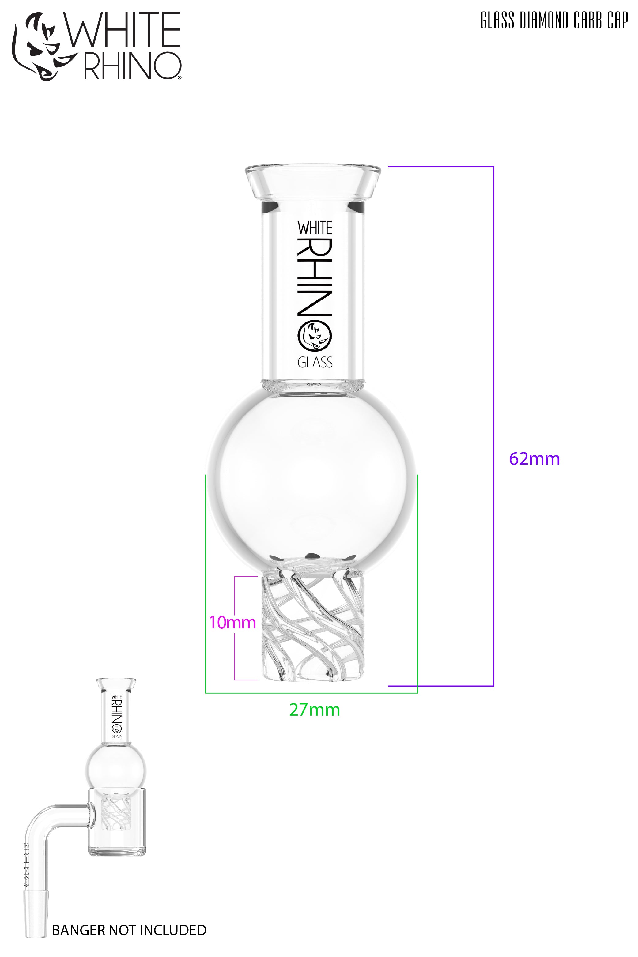 Glass Spinner Carb Cap - Enhance Your Dabbing Experience – White Rhino ...