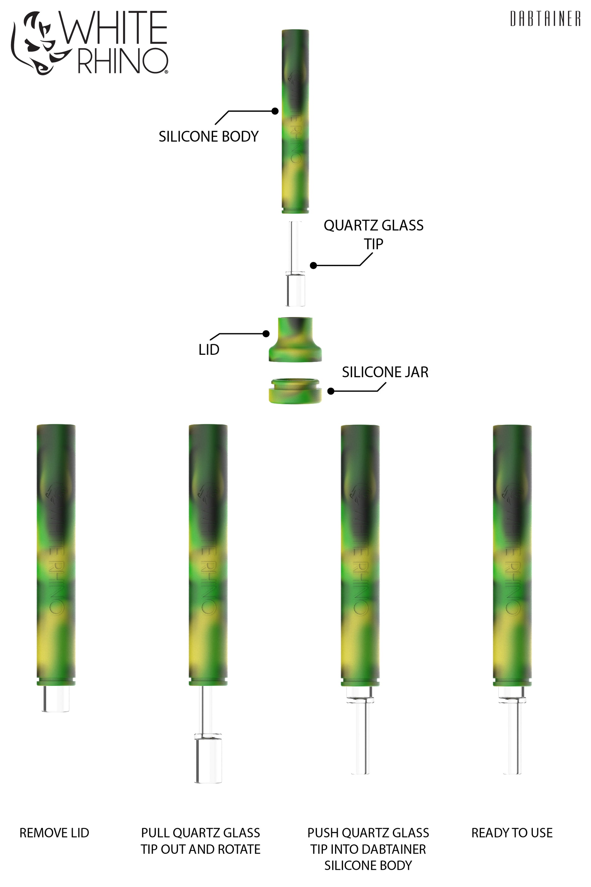 Nectar Collector Kit | Dabtainer Silicone & Glass Kit – White Rhino ...